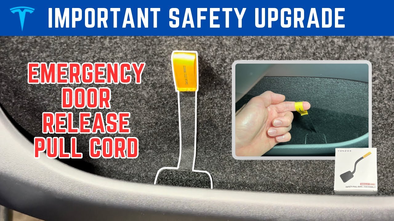 How to install an emergency door release pull cord for your Tesla - YouTube