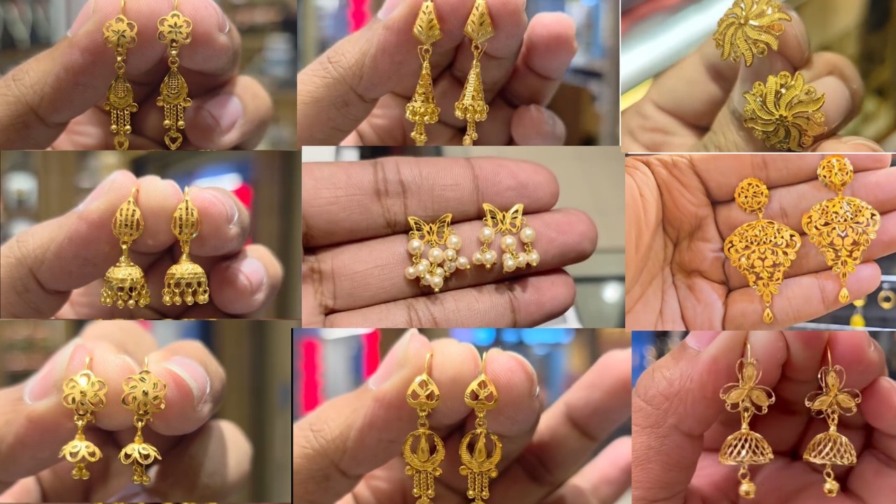 মাত্র এক আনা থেকে 🔥 দুর্দান্ত সব সোনার কানের দুলের কালেকশন দেখুন 🔥 ...