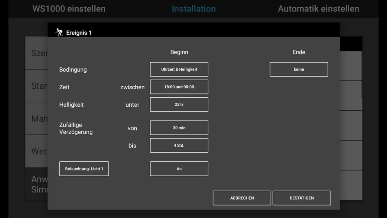 Steuerung WS1000 Connect - Sicherheit & Komfort: 07 Anwesenheitssimulation - YouTube