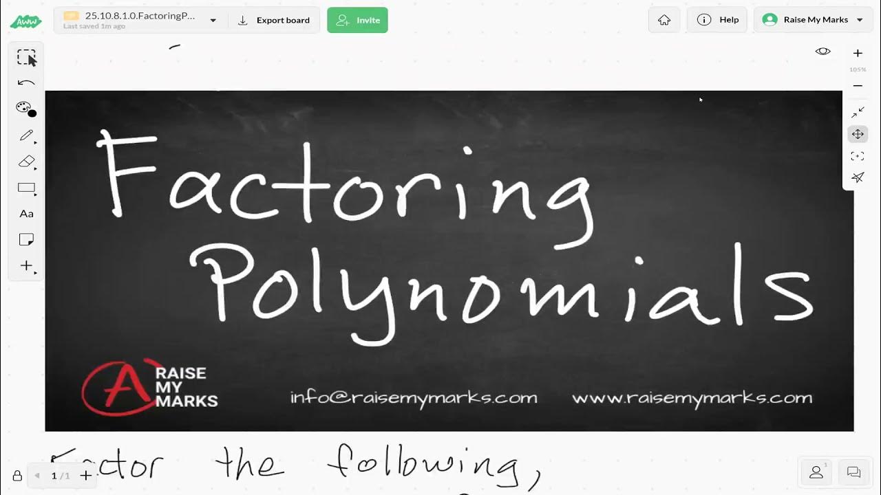 Factoring Polynomials (Introduction) - YouTube