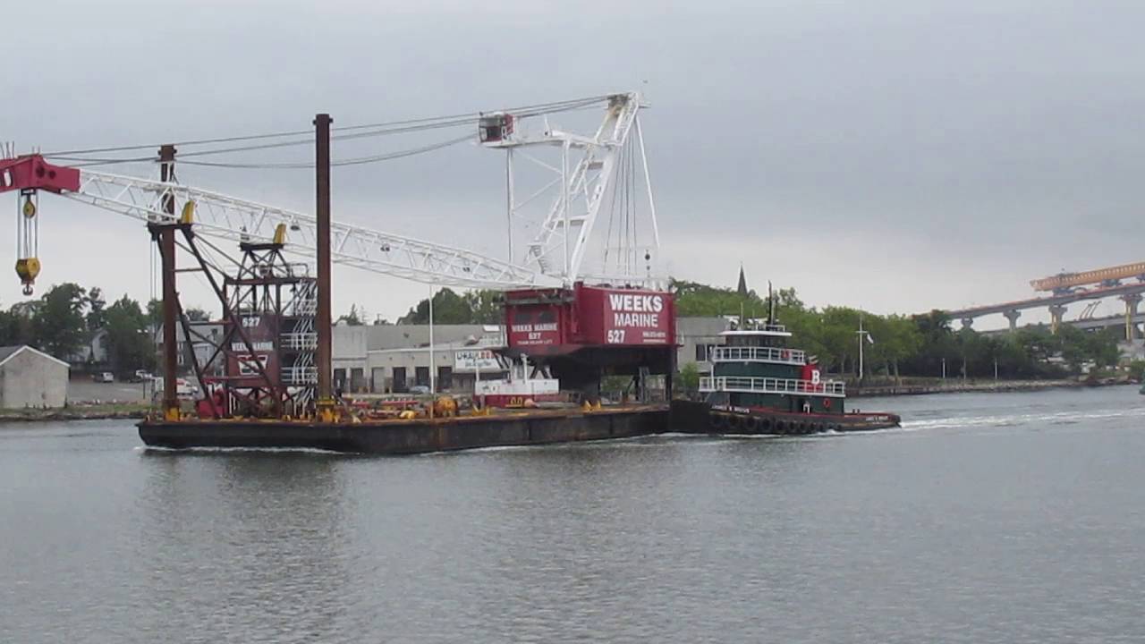 Tug James E Brown with Weeks Marine crane barge #527. - YouTube