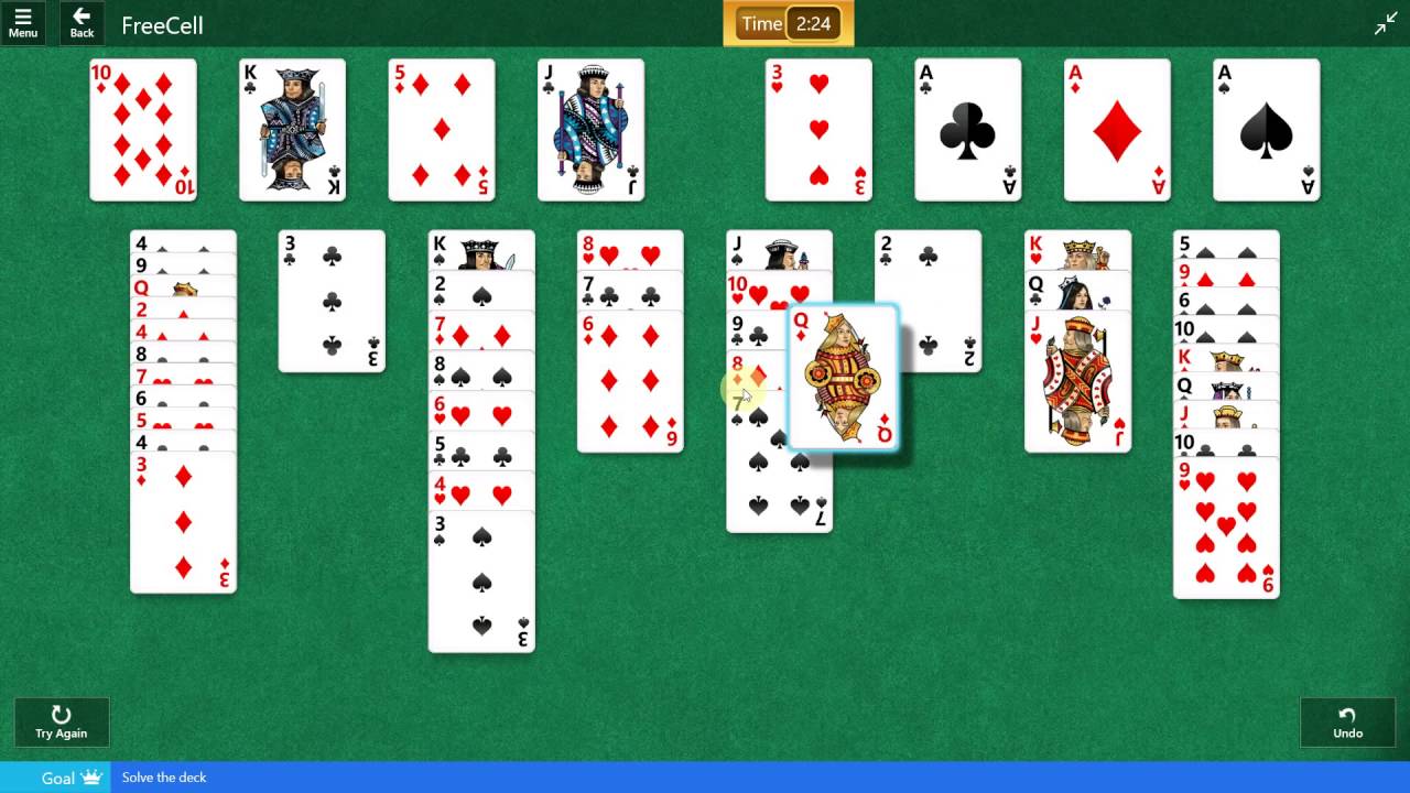 Microsoft Solitaire Collection - FreeCell - September 30 2016 - YouTube