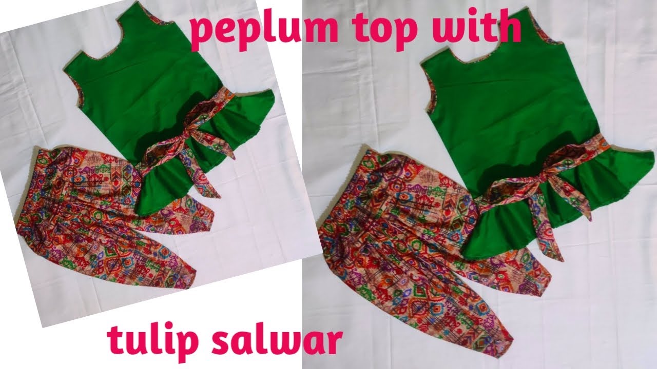 Kids peplum top with tulip salwar cutting and stitching/2-3 year baby ...