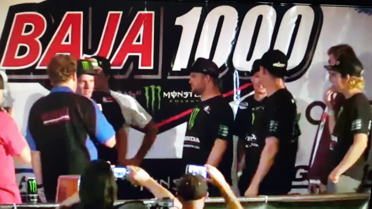 Baja 1000 Awards Ceremony - Unlimited Motorcycle Winner 1X Team - YouTube