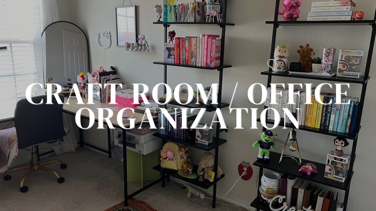 CRAFT ROOM ORGANIZATION | REARRANGE MY OFFICE WITH ME - YouTube