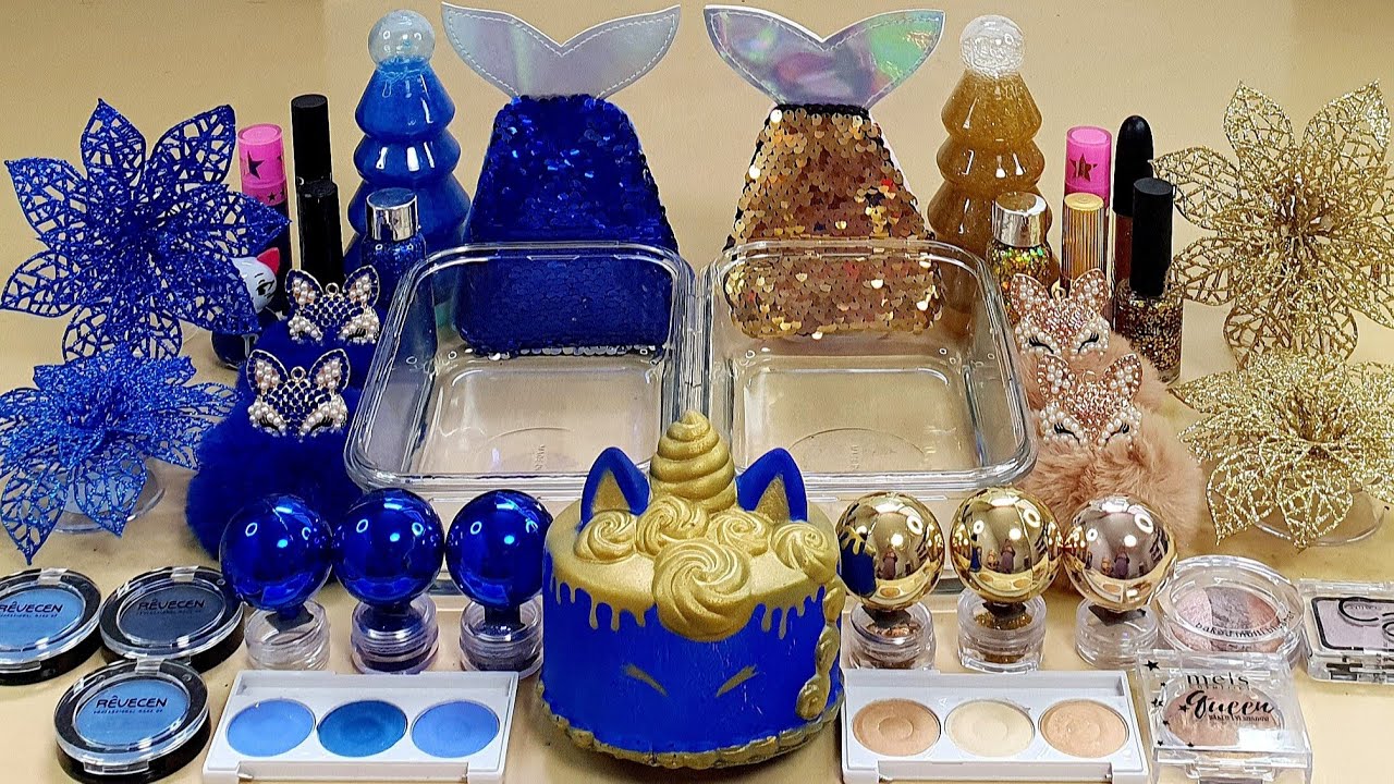 Royal BLUE vs GOLD Slime Mixing Random Into Slime! Satisfying Slime ...