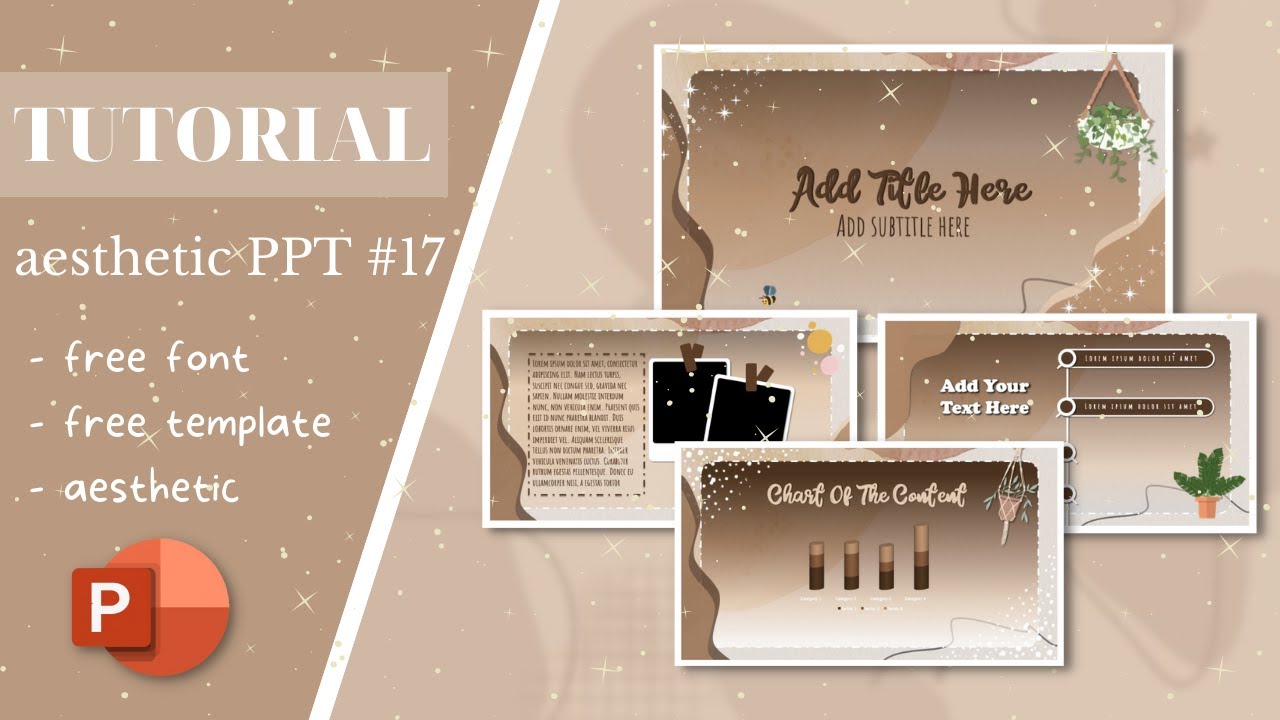 aesthetic brown PPT #17 | free template & font 🌙 - YouTube