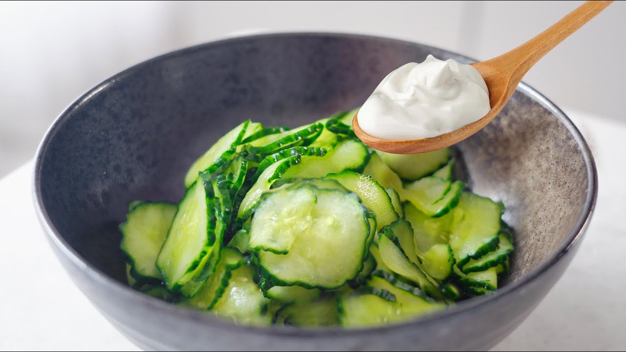 Easy recipe! 5 Minute Healthy Breakfast! Cucumber salad can also be so ...