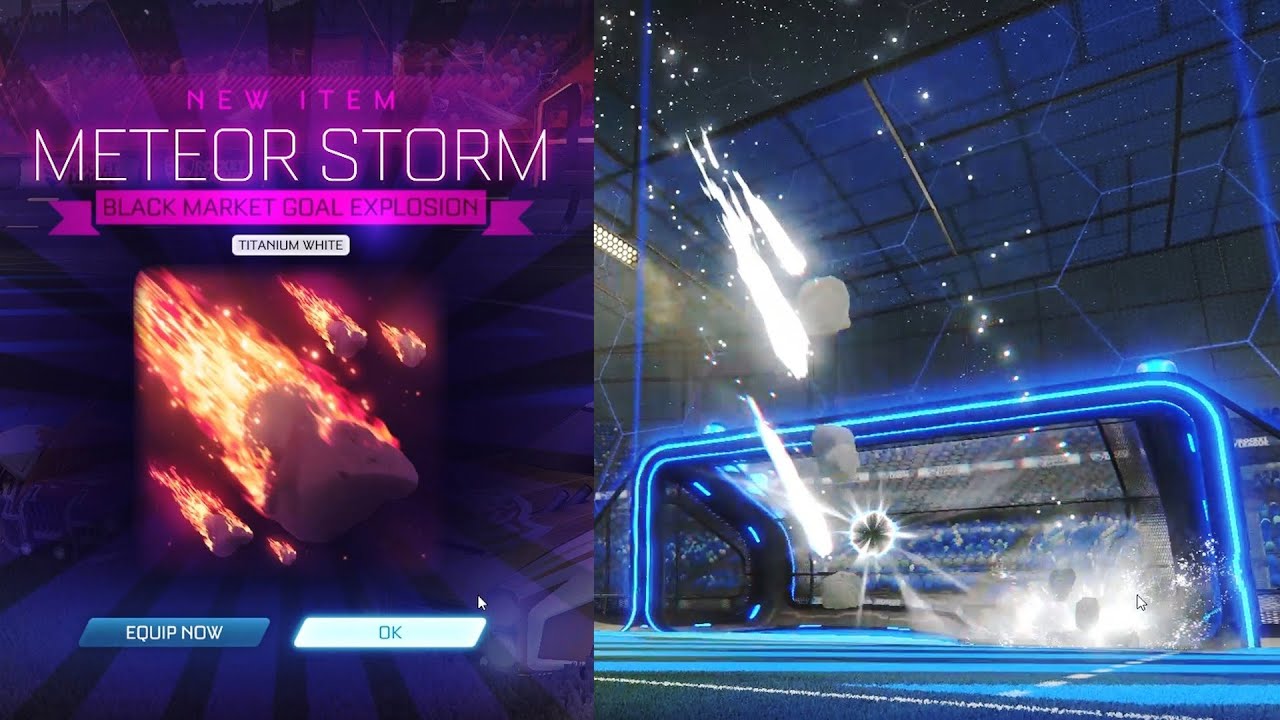 Brand New Titanium White Meteor Storm!? Rocket League Showcase - YouTube