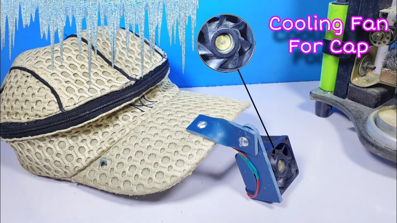 how to make cooling fan for Cap / making rechargeable air cooling fan ...