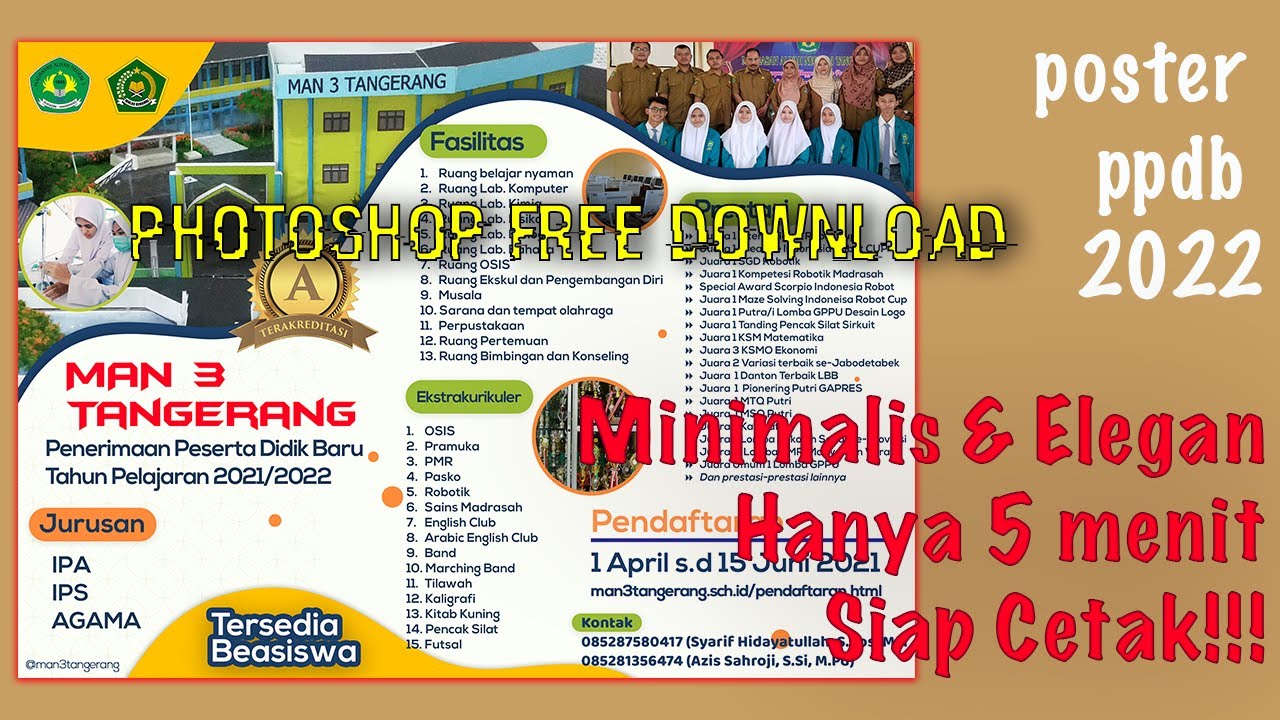 Free Download Brosur PPDB 2022 | Adobe Photoshop - YouTube