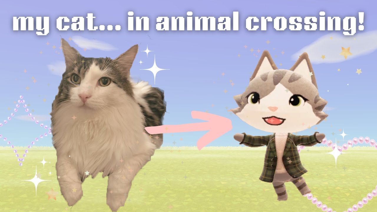 i put my cats in animal crossing: new horizons - YouTube