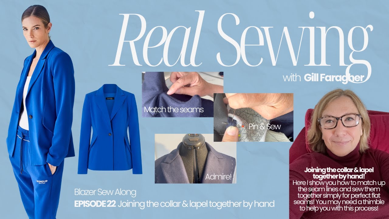 22. Blazer Sew Along | Joining the Collar & Lapel together by Hand ...