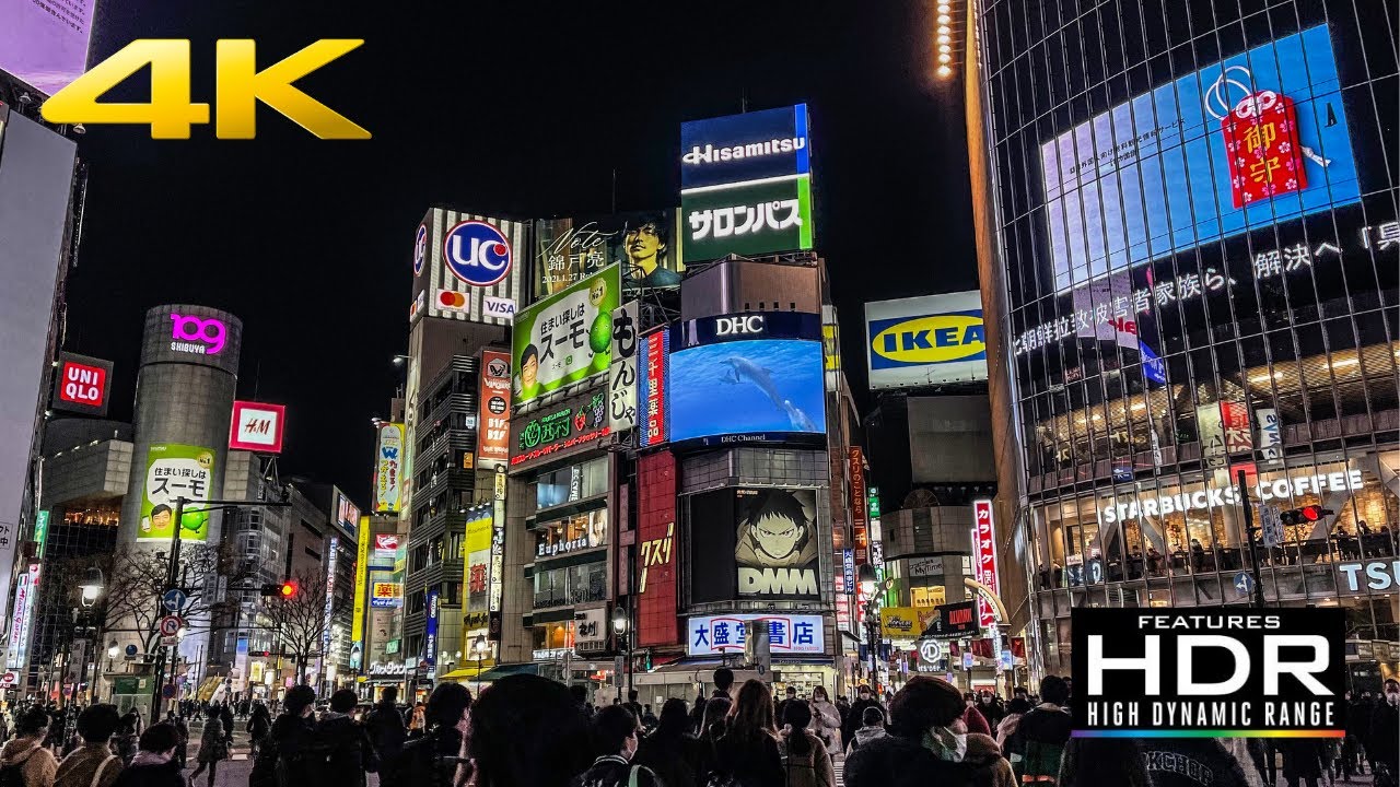 🏙️ [4K HDR] Shibuya Night Walk | Shibuya Crossing, Hachiko Statue ...