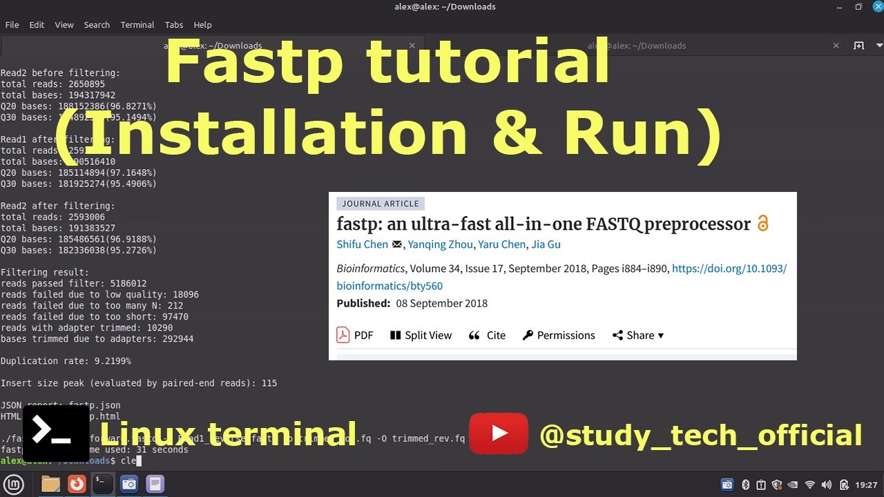 Fastp | Install | Run | Paired end #bioinformatics #biology #tutorial # ...