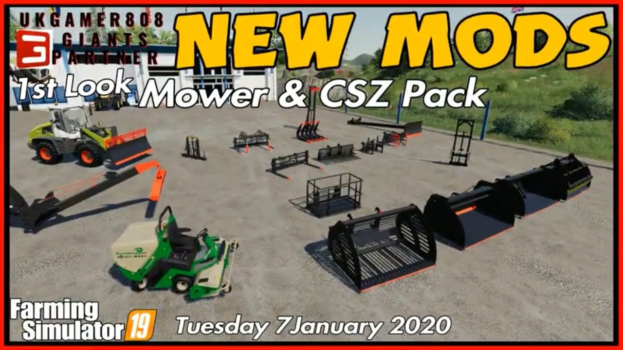 FS19 NEW MODS Ride on Mower HUGE CSZ pack farming simulator 19 - YouTube