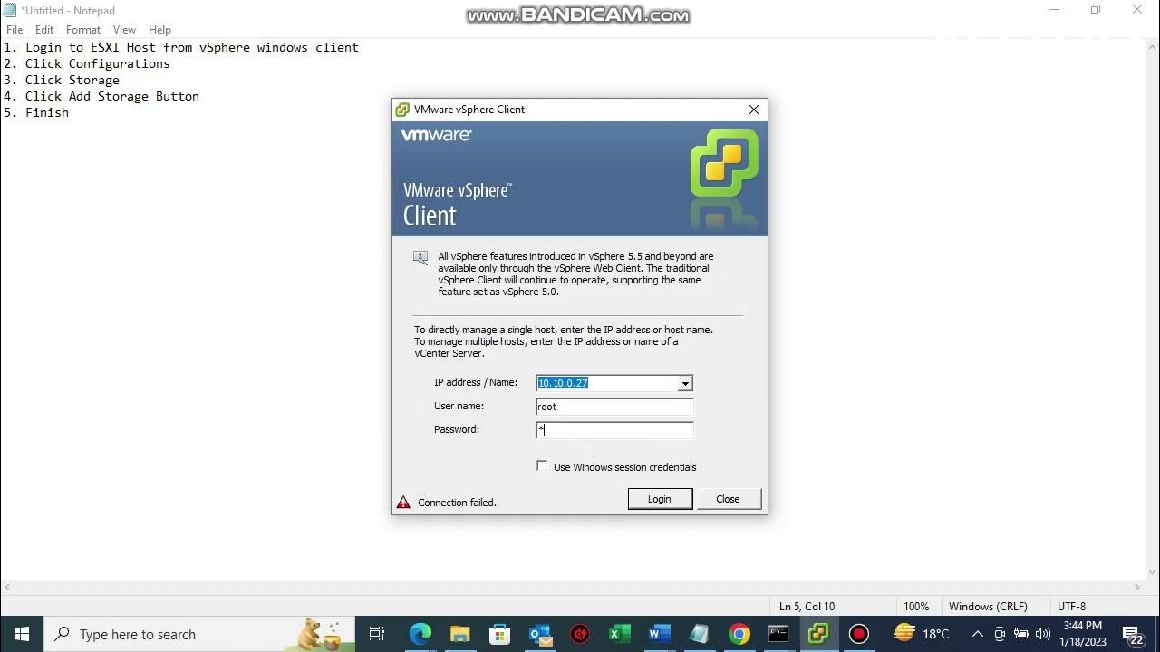 Create Datastore Disk LUN with Local VM Host Disk A - YouTube