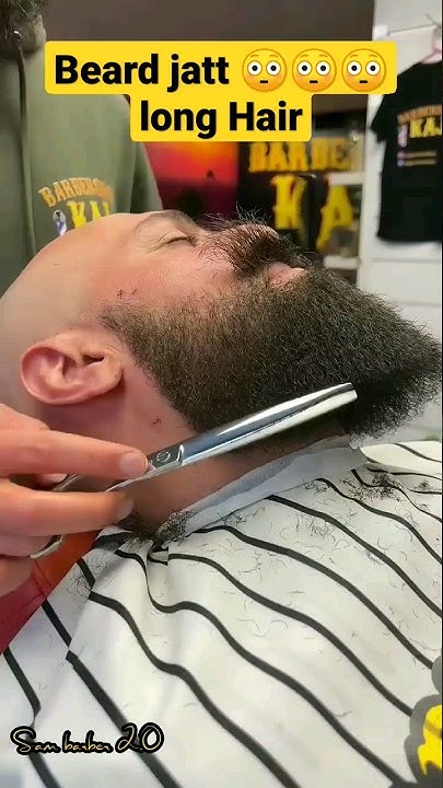 Beard shape line long hair 😳😳😳 ️#hair #viral Bear ##beard #youtubeshorts #youtube ...