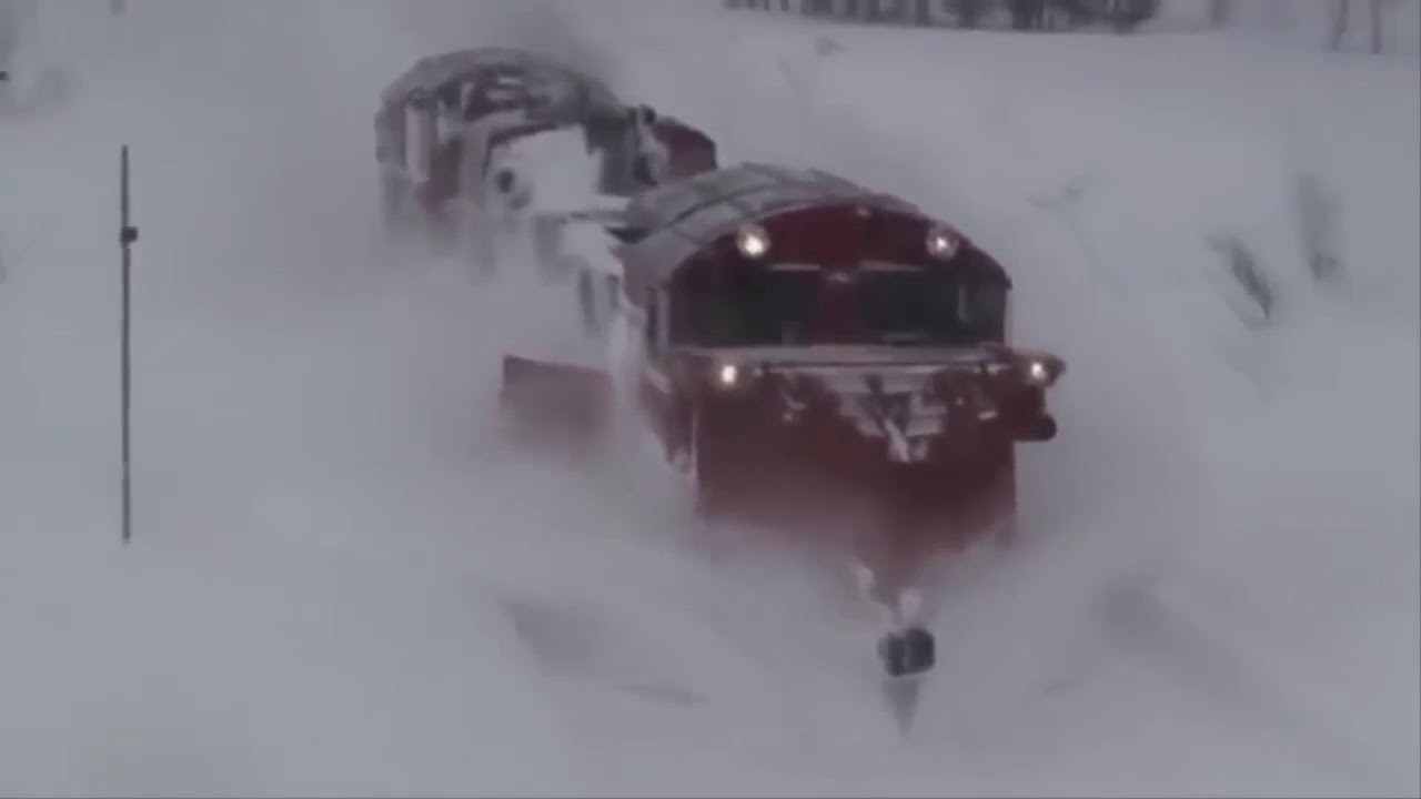The train for cleaning snow - YouTube