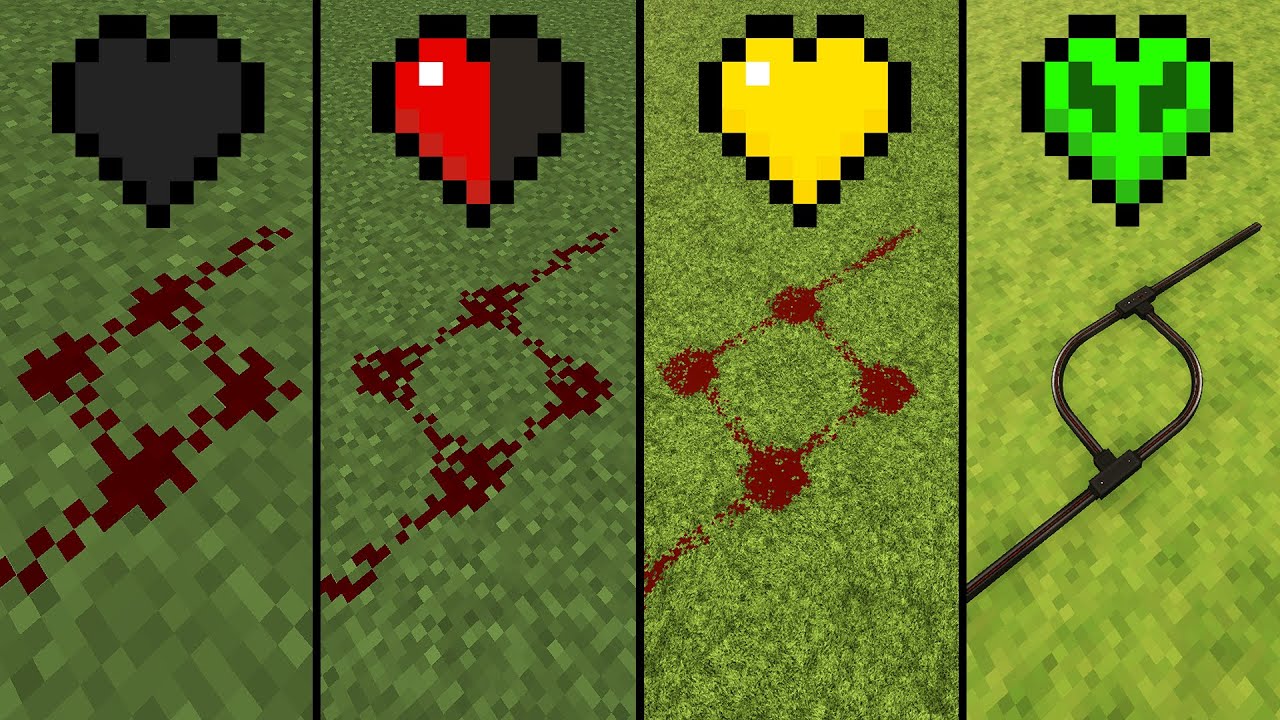 redstone with different hearts - YouTube