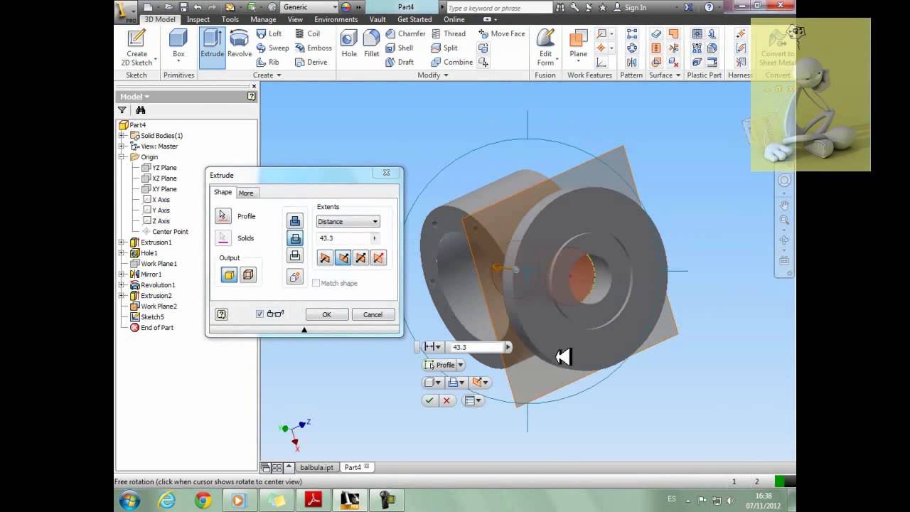 Inventor profesional 2013 tutorial part 2 - YouTube