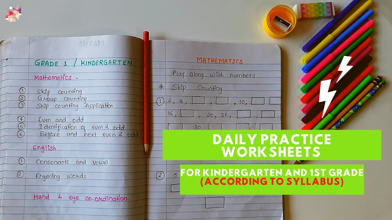 DIY daily practice worksheets (set 1) for kindergarten and 1st graders ...