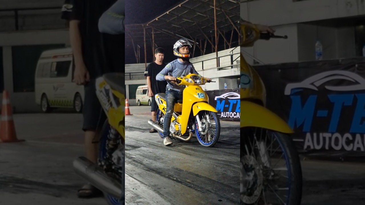 drag bike setting 402m wave 125 open arm rayong - YouTube