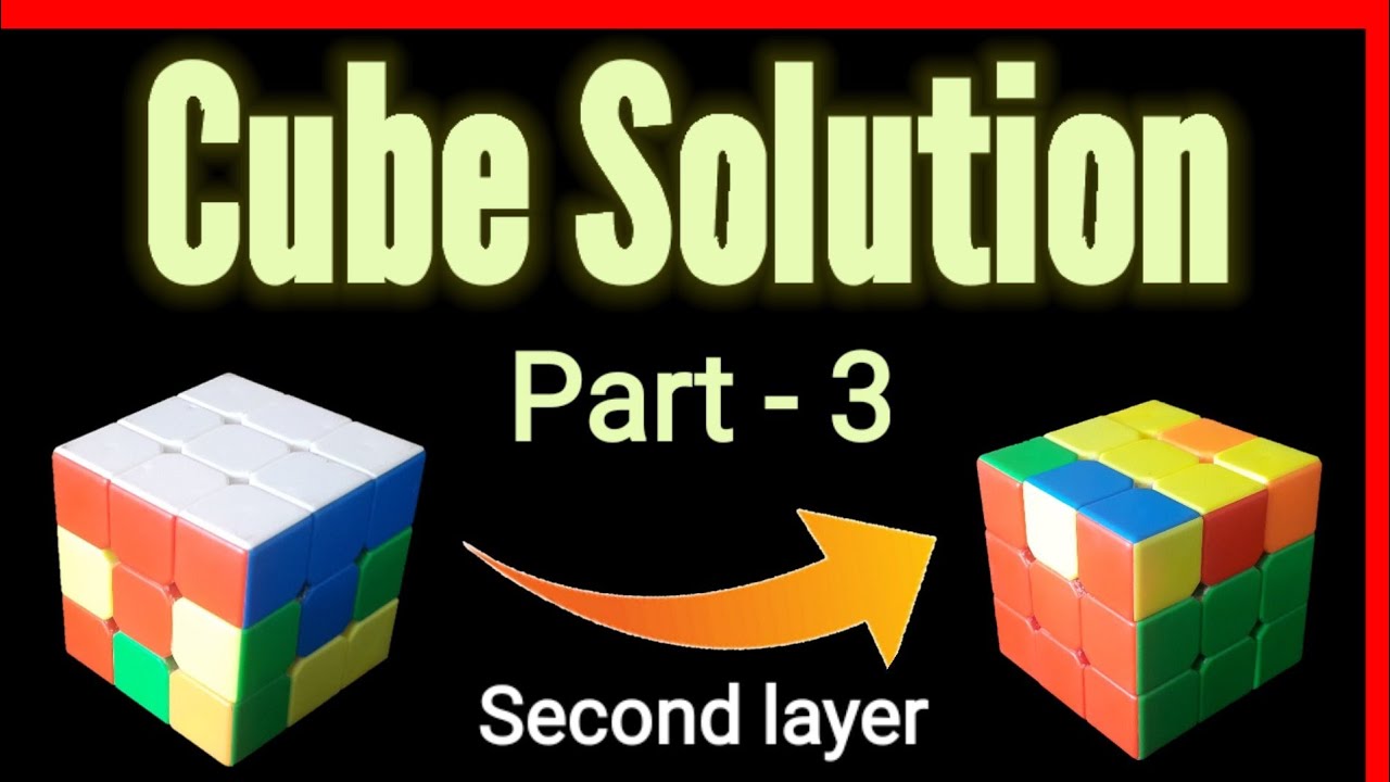 Rubik's cube second layer solved part-3 - YouTube
