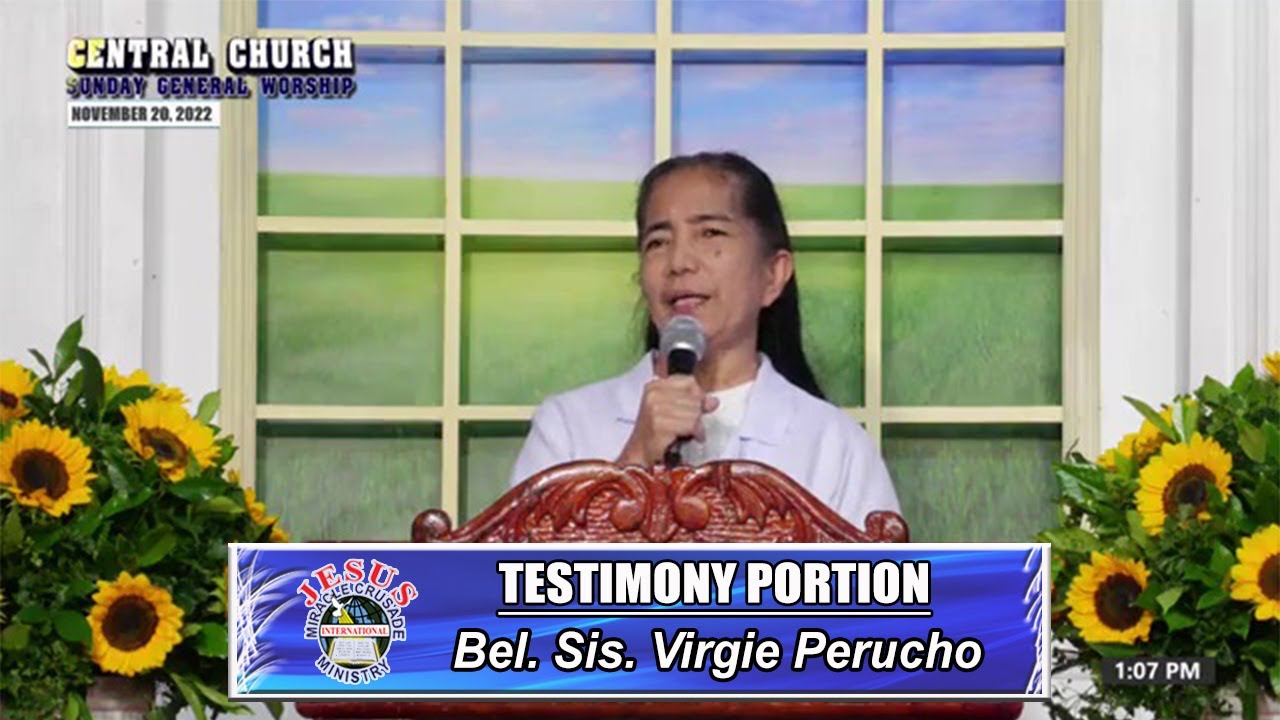 JMCIM | Testimony Portion | Bel. Sis. Virgie Perucho | November 20 ...