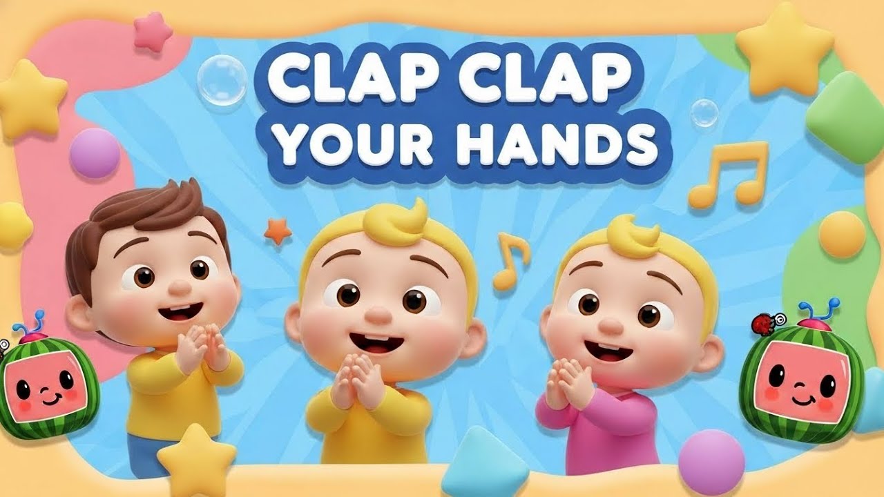 Clap Clap Your Hands 👏😄 | Nursery Rhyme for Kids | Toddler Action Song ...