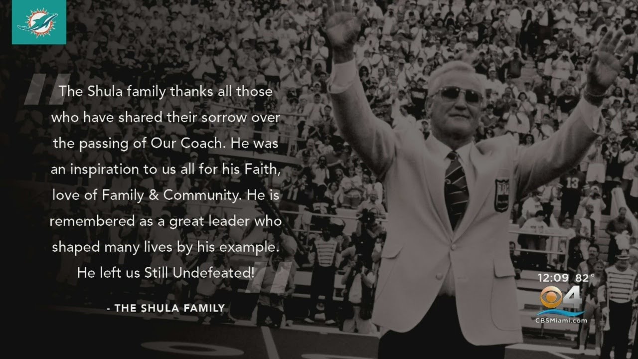Funeral Arrangements Made For Legendary Miami Dolphins Coach Don Shula ...