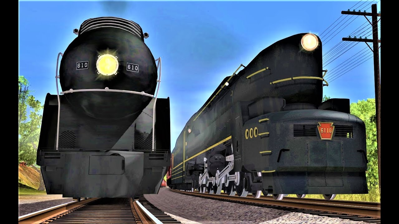 [Trainz Race -*FINE TUNED*] Streamlined PRR 6110 vs N&W 610 Class J ...