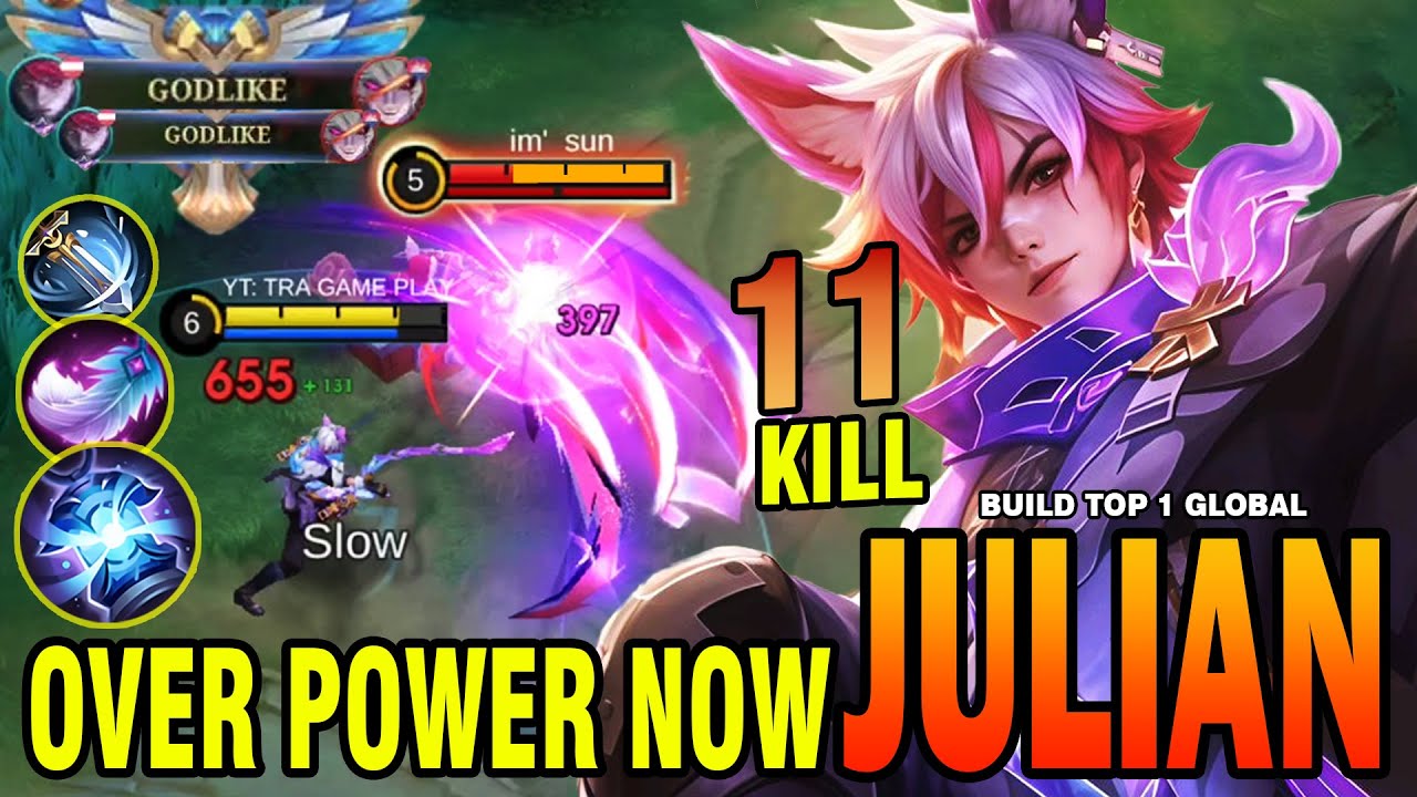 Julian So OP now🔥🔥!! Julian Best Exp Lane Build & Emblem - Full Game ...