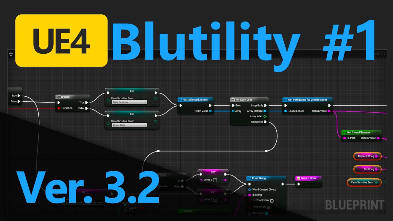 Ue4 Editor Utility Blueprint Aka Blutility For Renaming Multiple Files At Once Ver 32 Youtube