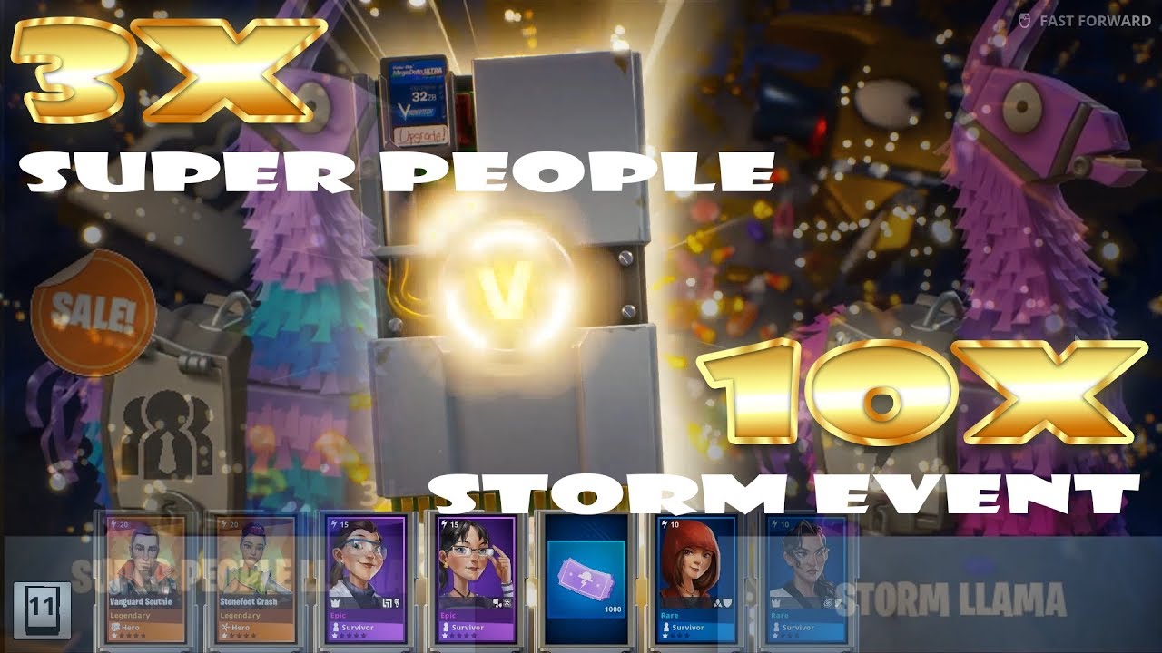 Fortnite | Mythic Loot | 3 x Super People Llama | 10 x Storm Event ...