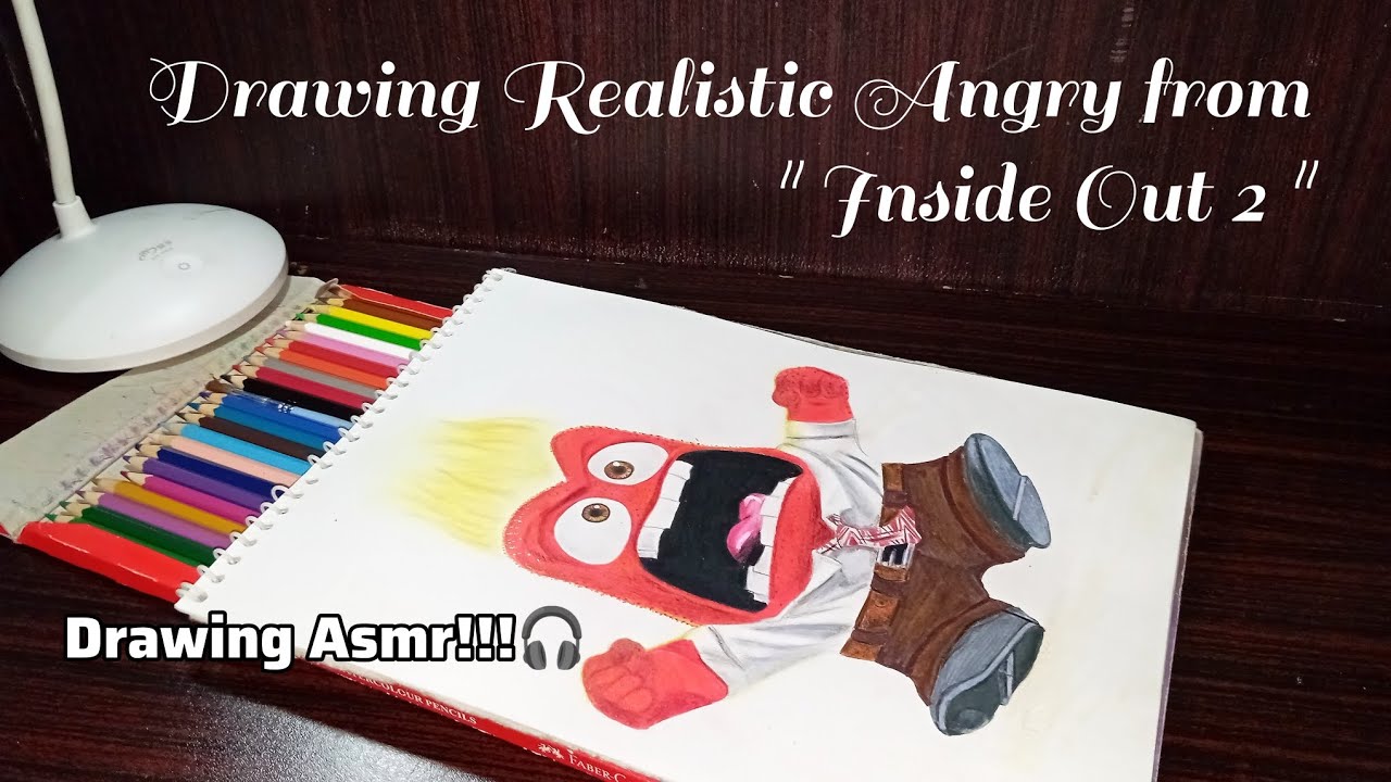 Angry💢Realistic drawing| Drawing Asmr🎧 | Angry from inside out 2 - YouTube