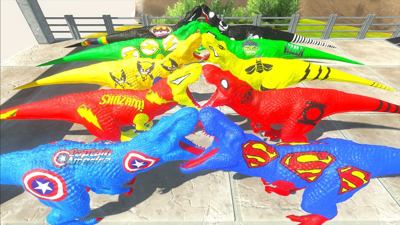 The Speed Race Battle of the Color-Matching T-rex Dc Marvel - Animal ...