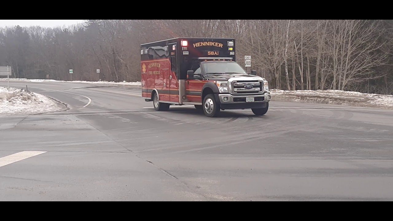 Henniker New Hampshire Rescue Squad Ambulance 1 Responding - YouTube