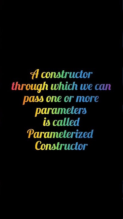 What Is Parameterized Constructor In Javavery Easy Definationytshortssparklingworld😍😍shorts