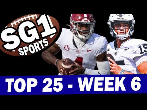 Week 6 Top 25 Rankings from SG1 Sports (2024 College Football Season ...