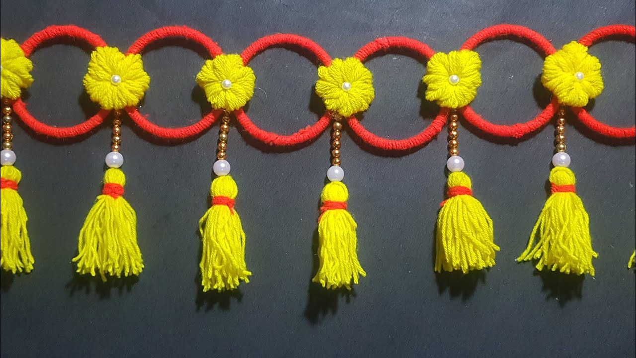 Making using old bangles Decoration Craft Ideas 💡| Door Hanging Woolen ...