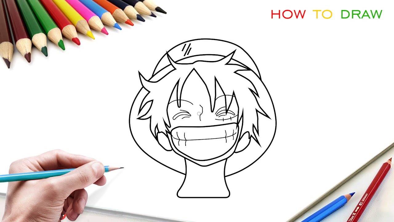 How to draw mugiwara one piece smiling easy and cool || draw - YouTube