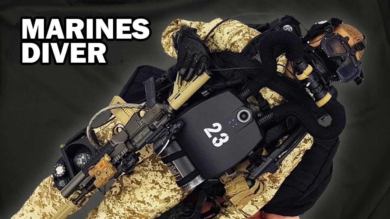 US marines force recon combat diver action figure - YouTube
