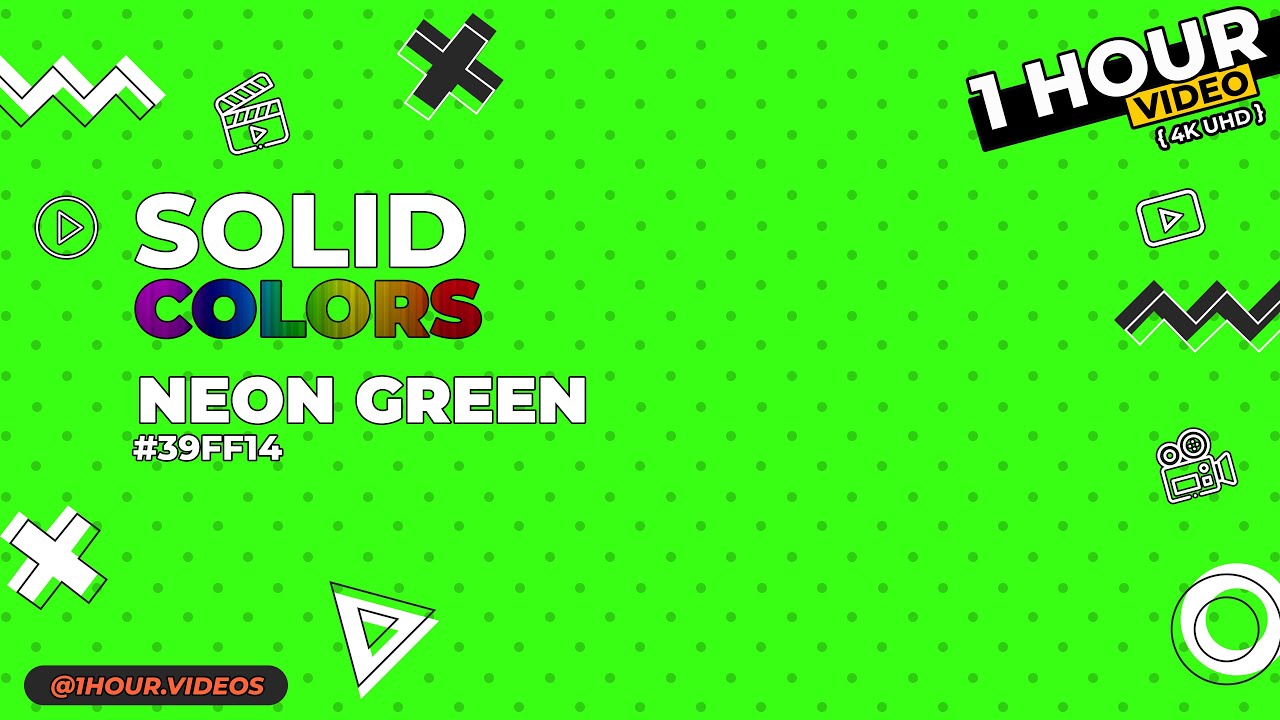 Neon Green #39FF14 - No Audio - 1 Hour - 4k - Chromotherapy - Solid ...