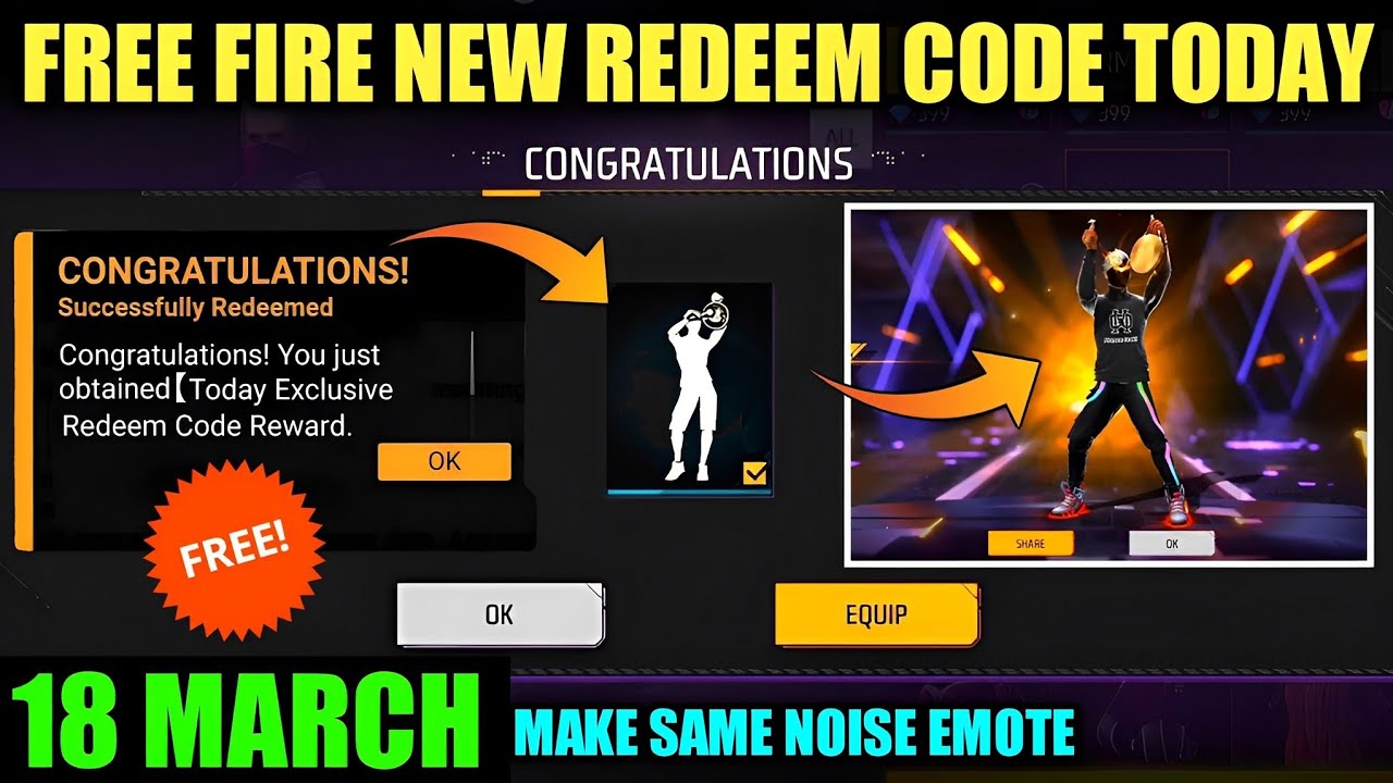 Make same noise emote redeem code today - YouTube