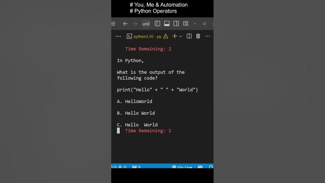 Python Quiz Pythonoperators Learningpython Python Pythonquiz Youtube