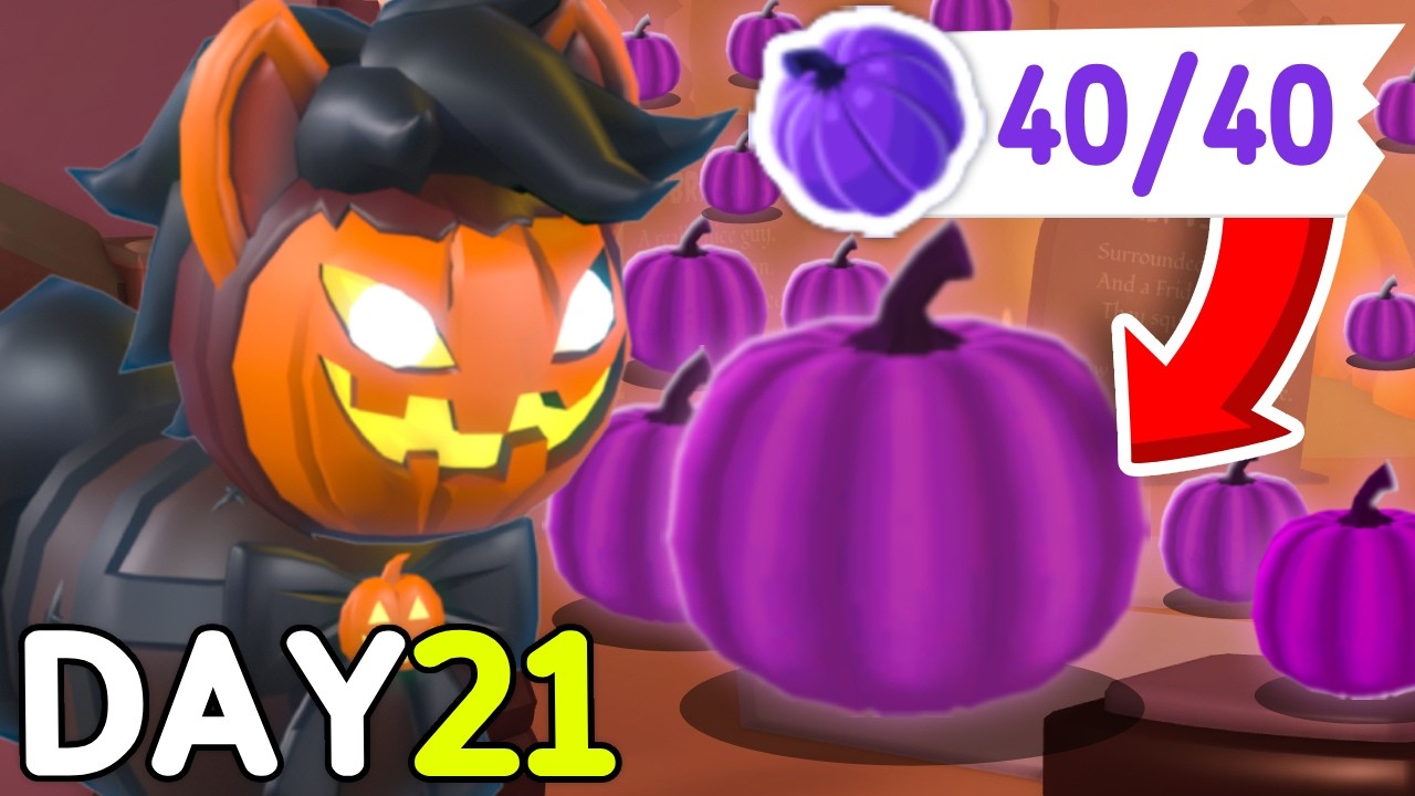 DAY 21 - ALL 40 Purple Pumpkin Locations in Adopt Me! - YouTube