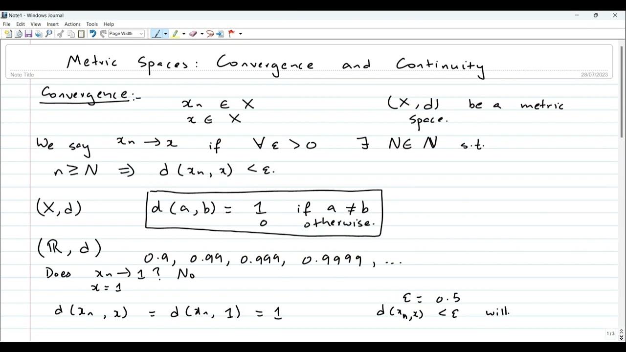Metric Spaces: Continuity and Convergence - YouTube
