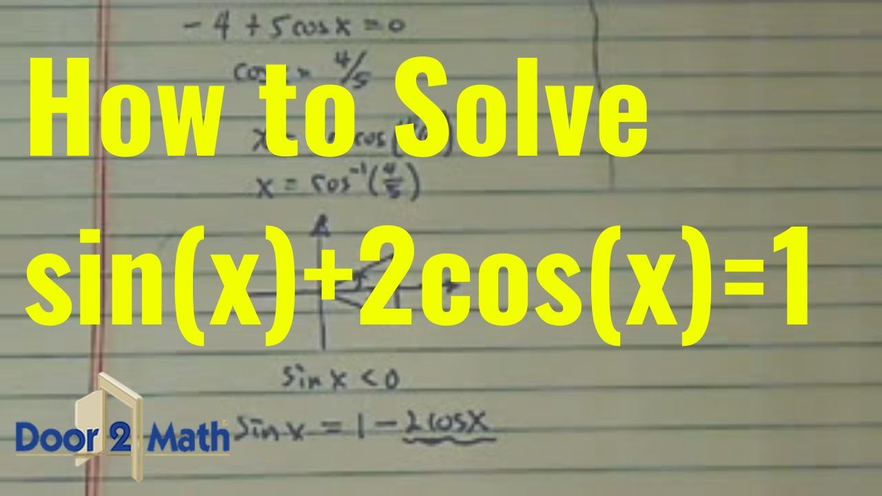 TRIG Made Easy How To Solve The Equation Sin x 2cos x 1 YouTube