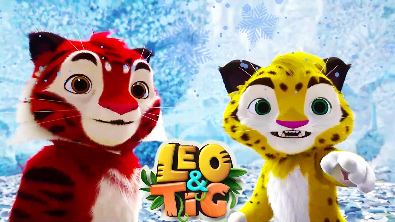 LEO and TIG 🦁 🐯 Winter games ⛄ Episodes collection 💚 Moolt Kids Toons ...